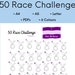 50 Race Challenge Printable, Running Challenge Tracker, Running ...
