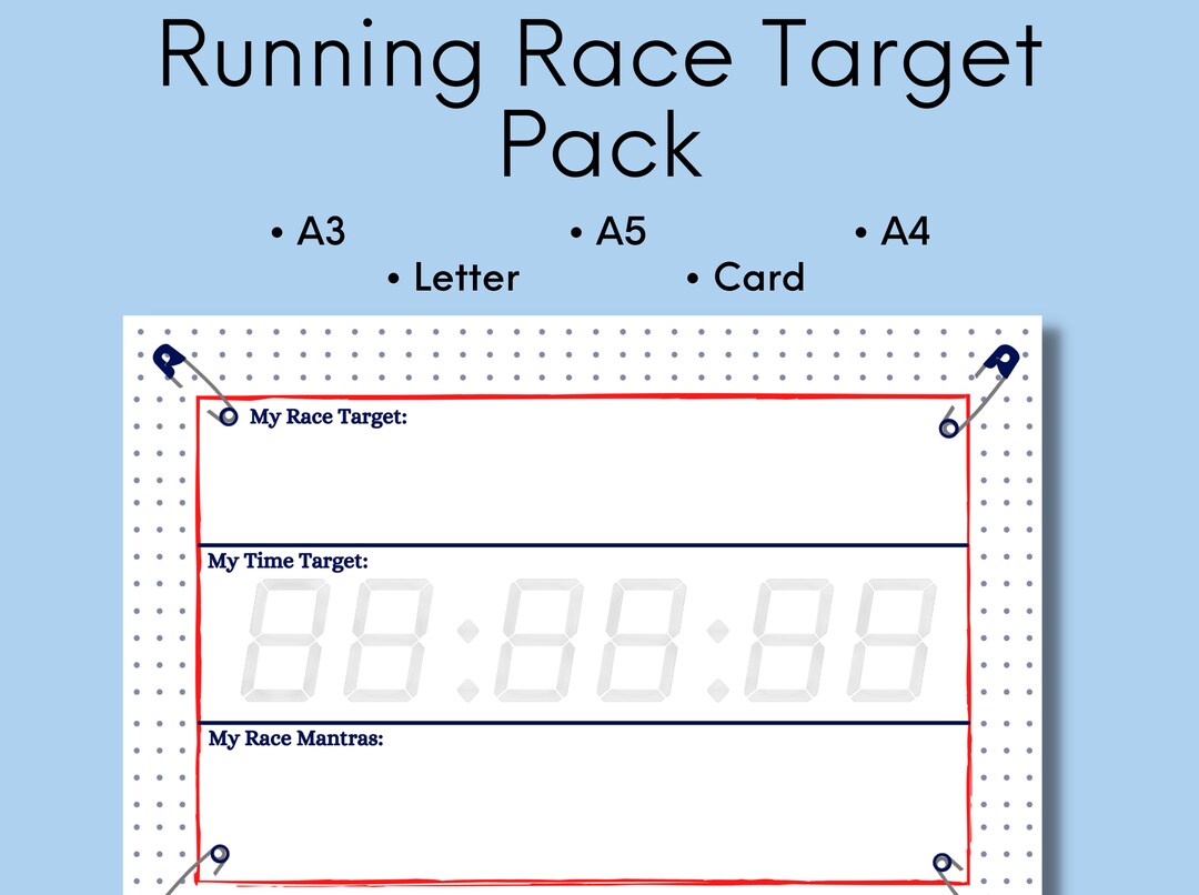 Running Goal Bundle, Running Printable, Marathon Gift, Runner Target ...