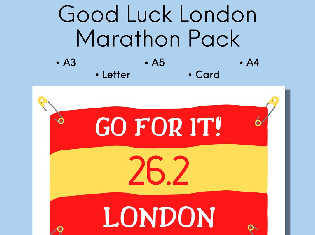 Good Luck London Marathon Print, Gift for Runner, Marathon Printable ...