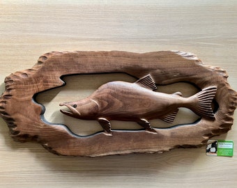 Salmon Wood Carving - Etsy