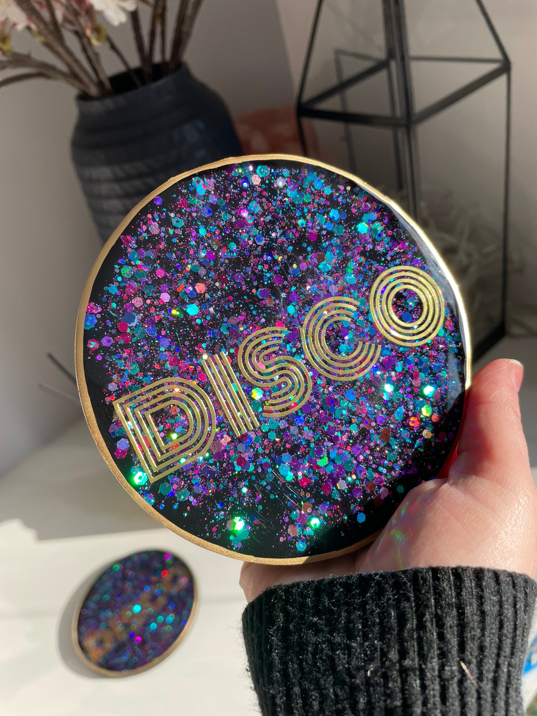 DISCO Coaster. Kitchen Disco. Glitter Coaster. - Etsy UK