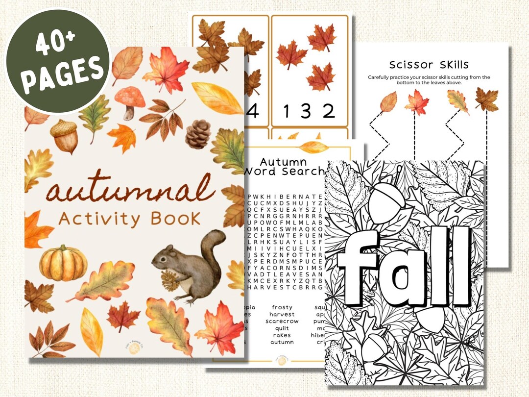 47-page Fall Activity Book 9 Activities for Kids Fall Counting ...