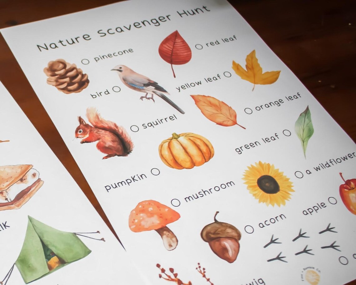 Fall Nature Scavenger Hunt Autumn Nature Scavenger Hunt - Etsy