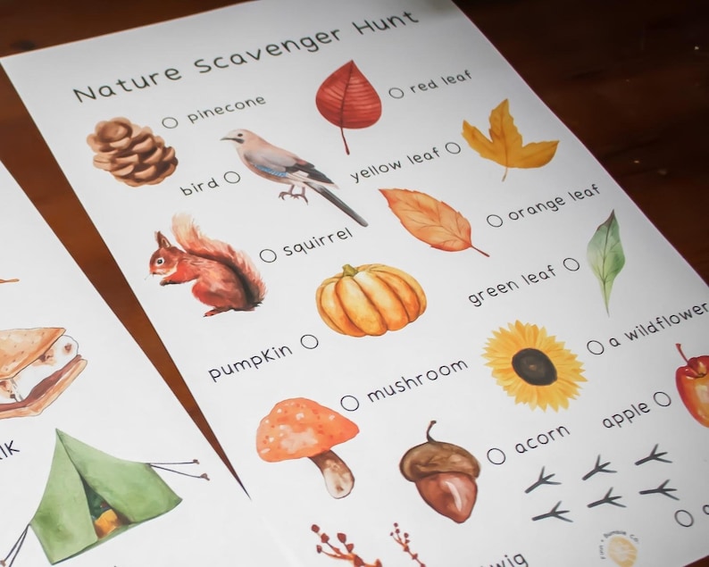 Fall Nature Scavenger Hunt Autumn Nature Scavenger Hunt Fall Activities ...