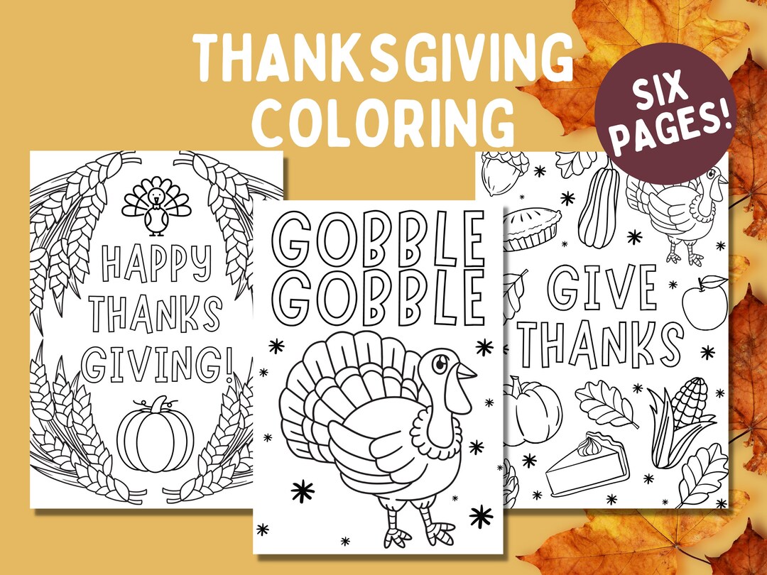 6 Thanksgiving Coloring Pages | Coloring for Kids | Coloring for Adults ...