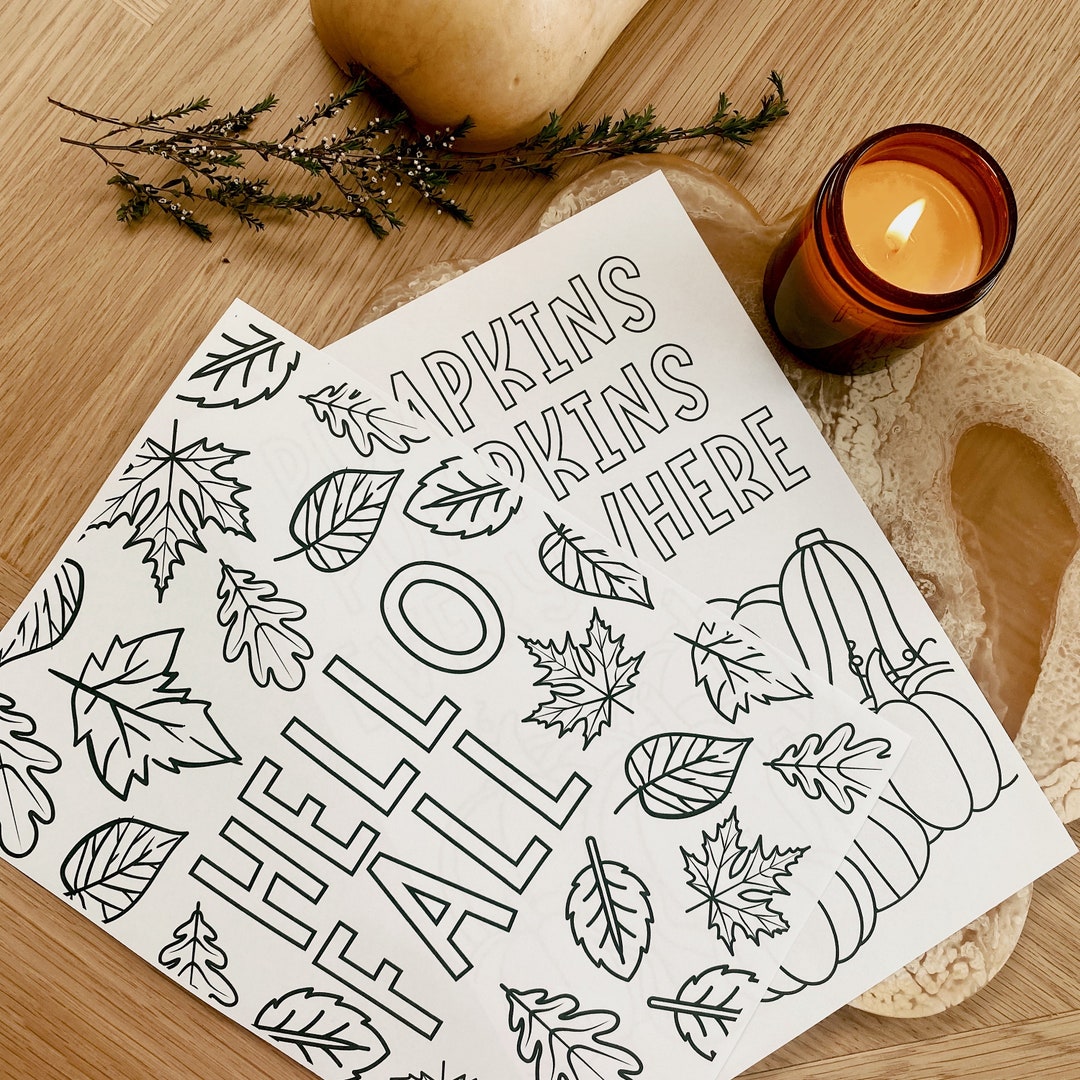 Fall Colouring Pages Bundle | 5 Pages of Colouring for Autumn ...