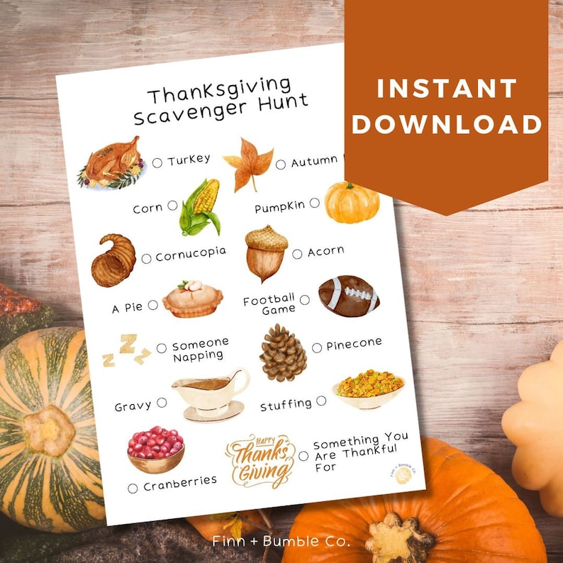 Thanksgiving Scavenger Hunt | Fall Scavenger Hunt | Thanksgiving ...