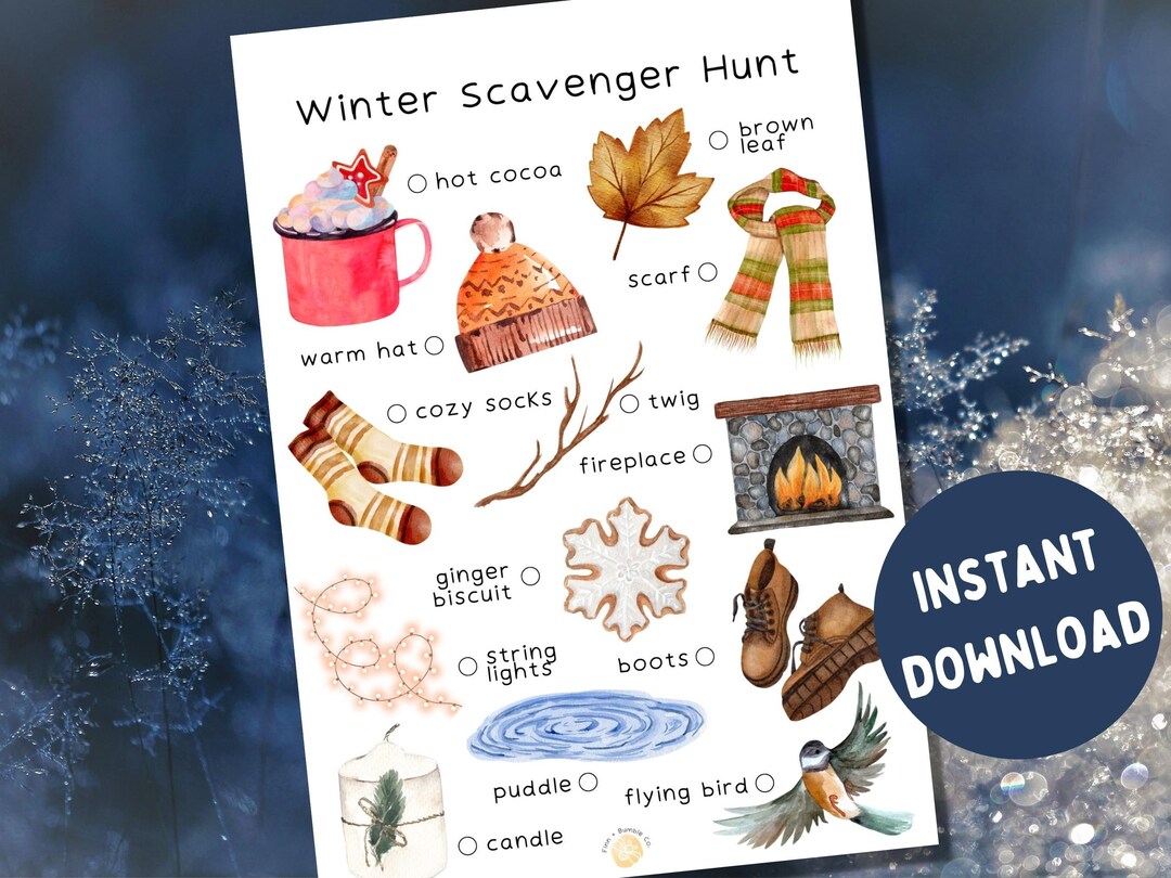 Winter Scavenger Hunt | Seasons Scavenger Hunt | Winter Activities ...