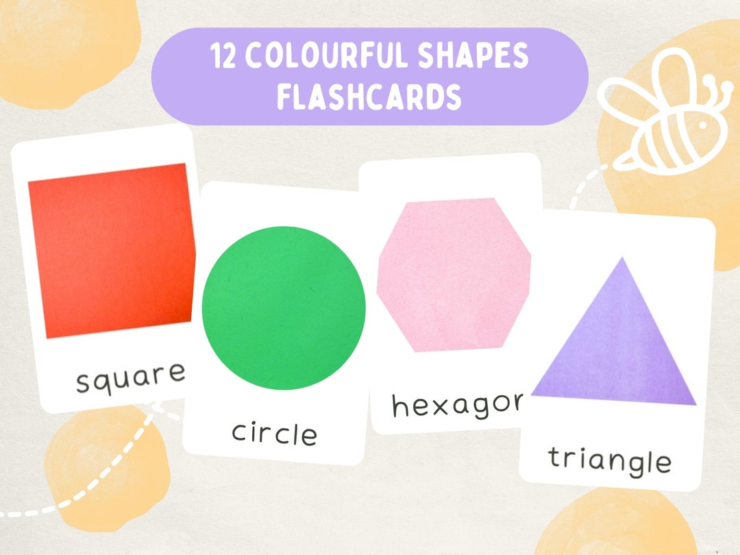12 Colourful Shapes Flashcards | Learn Shapes for Preschoolers ...