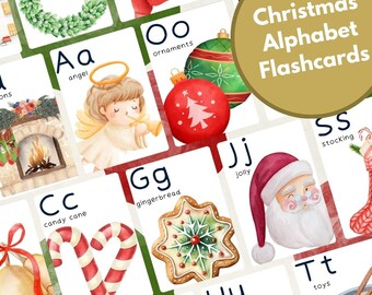 Christmas Alphabet Flashcards - Etsy