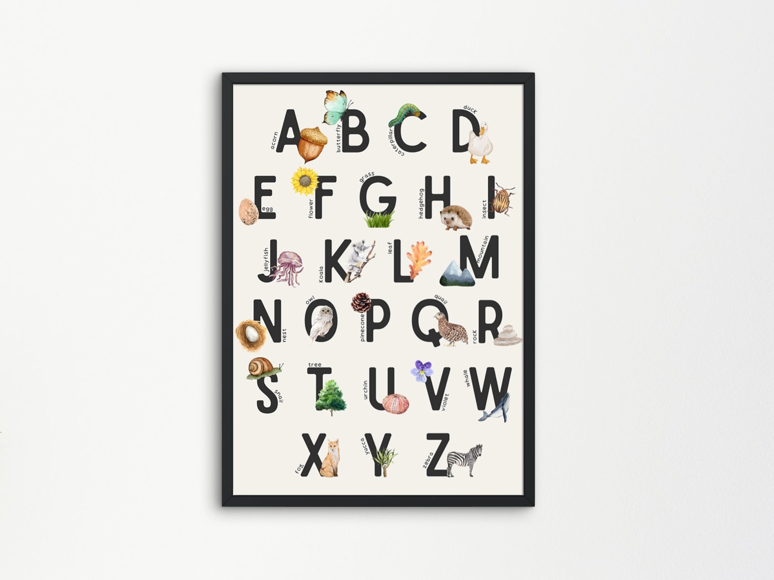 Nature Alphabet Poster ABC Poster Nursery Art Homeschool - Etsy