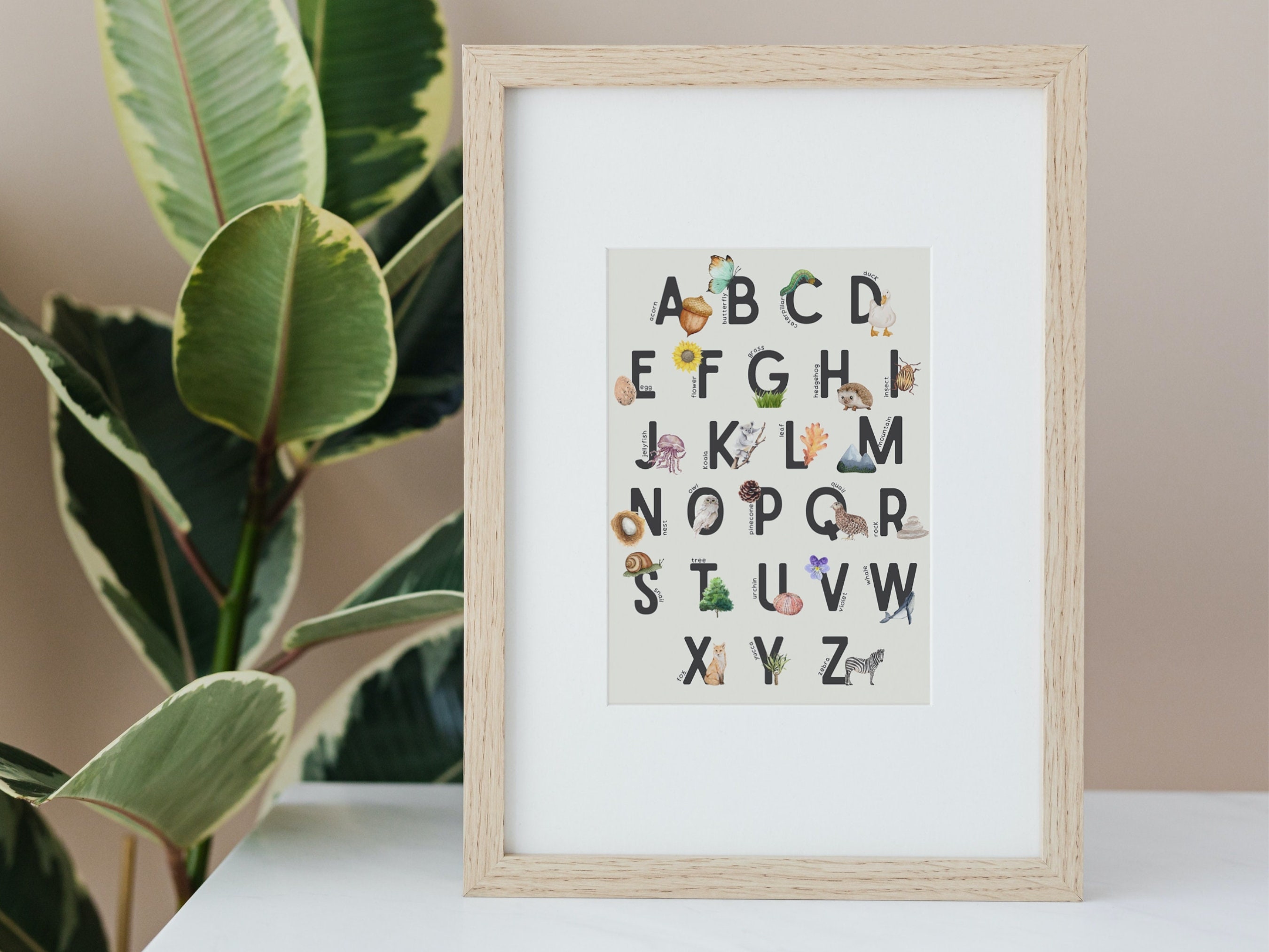 Nature Alphabet Poster ABC Poster Nursery Art Homeschool - Etsy