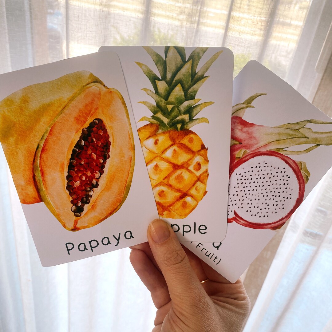 36 Fruit Flashcards Montessori Homeschooling - Etsy
