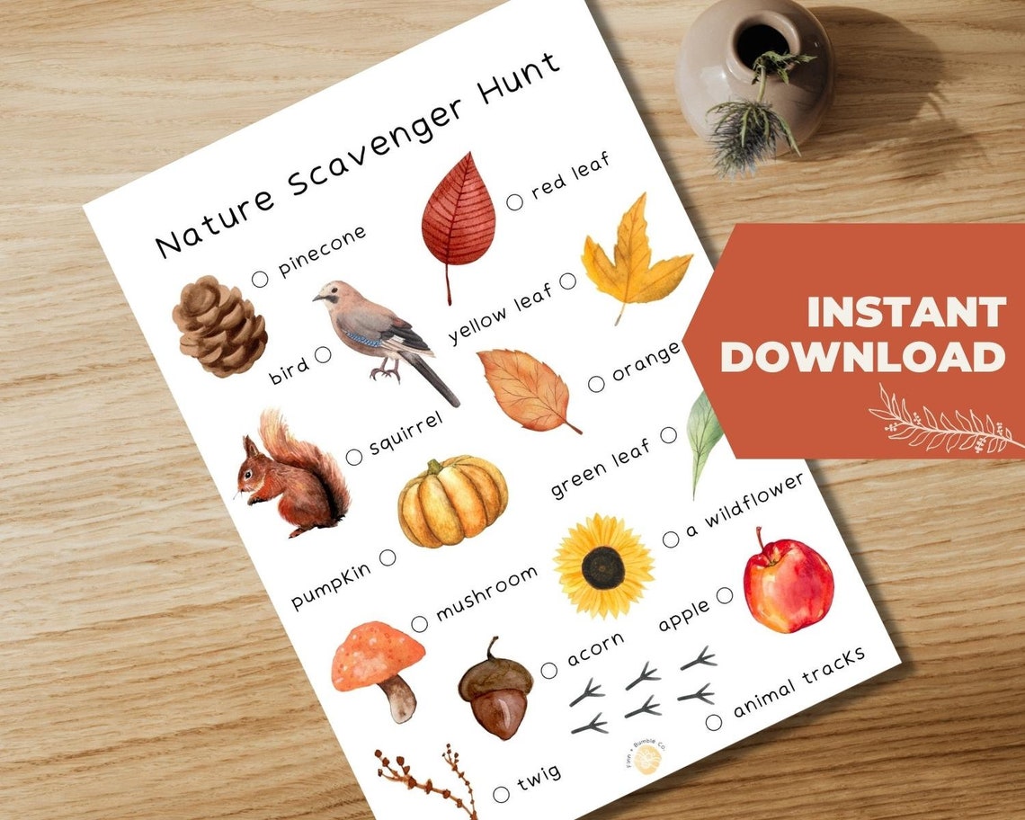 Fall Nature Scavenger Hunt Autumn Nature Scavenger Hunt - Etsy