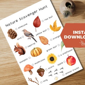 Fall Nature Scavenger Hunt | Autumn Nature Scavenger Hunt | Fall ...
