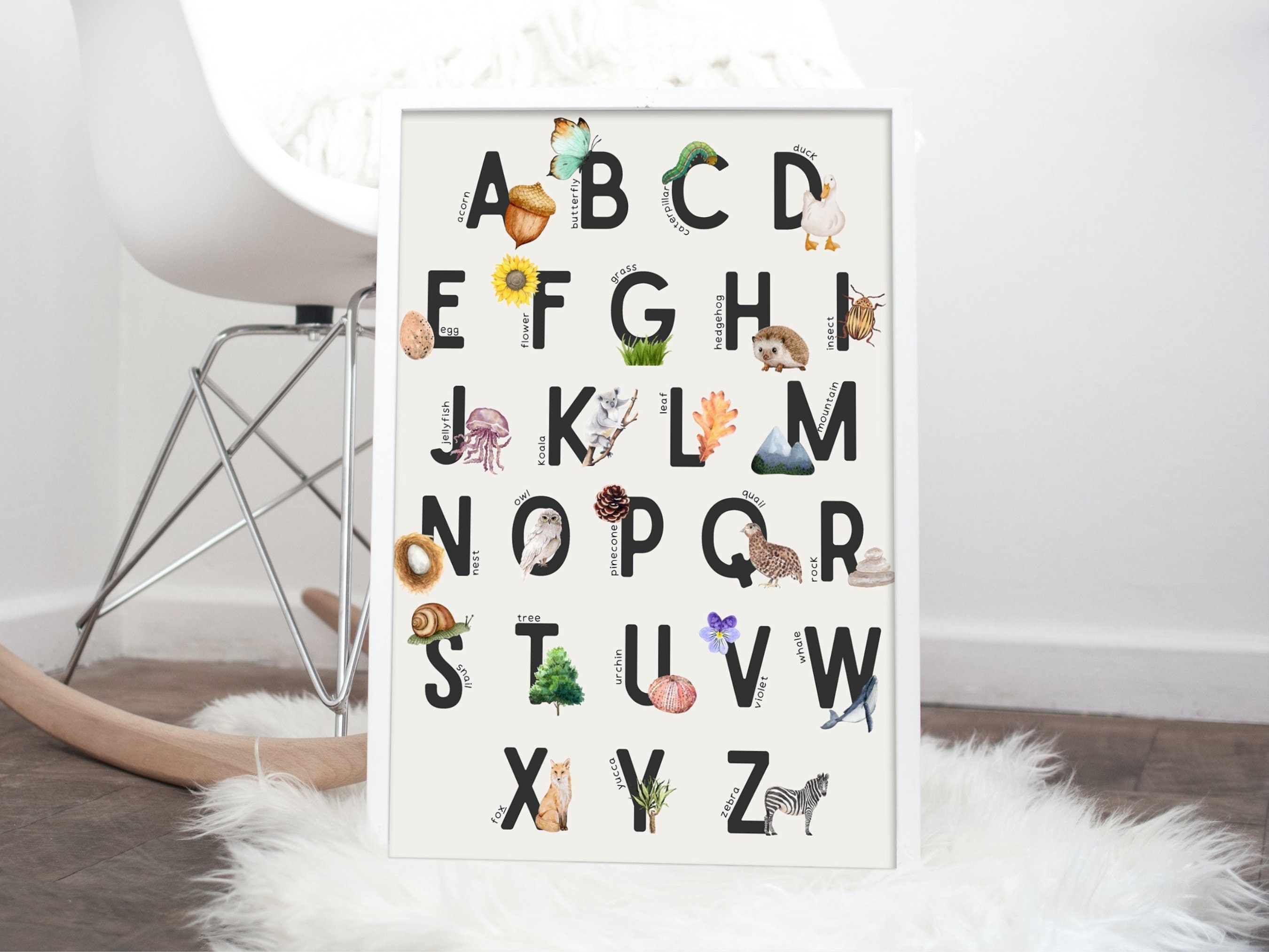 Nature Alphabet Poster ABC Poster Nursery Art Homeschool - Etsy