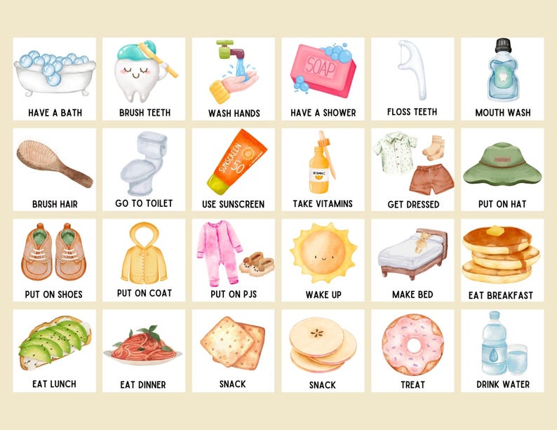 Routine Cards for Kids + Charts | Visual Daily Schedule for Home ...