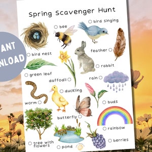 Spring Scavenger Hunt | Scavenger Hunt | Seasonal Scavenger | Spring ...