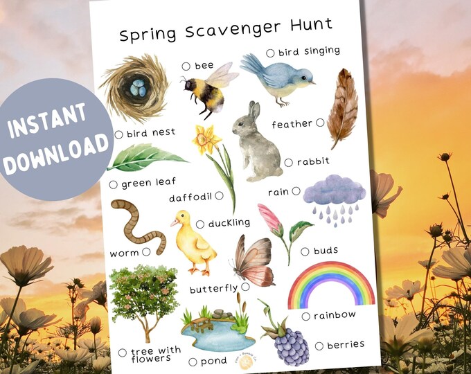 Signs of Spring Scavenger Hunt Activity Printable, Spring Scavenger ...