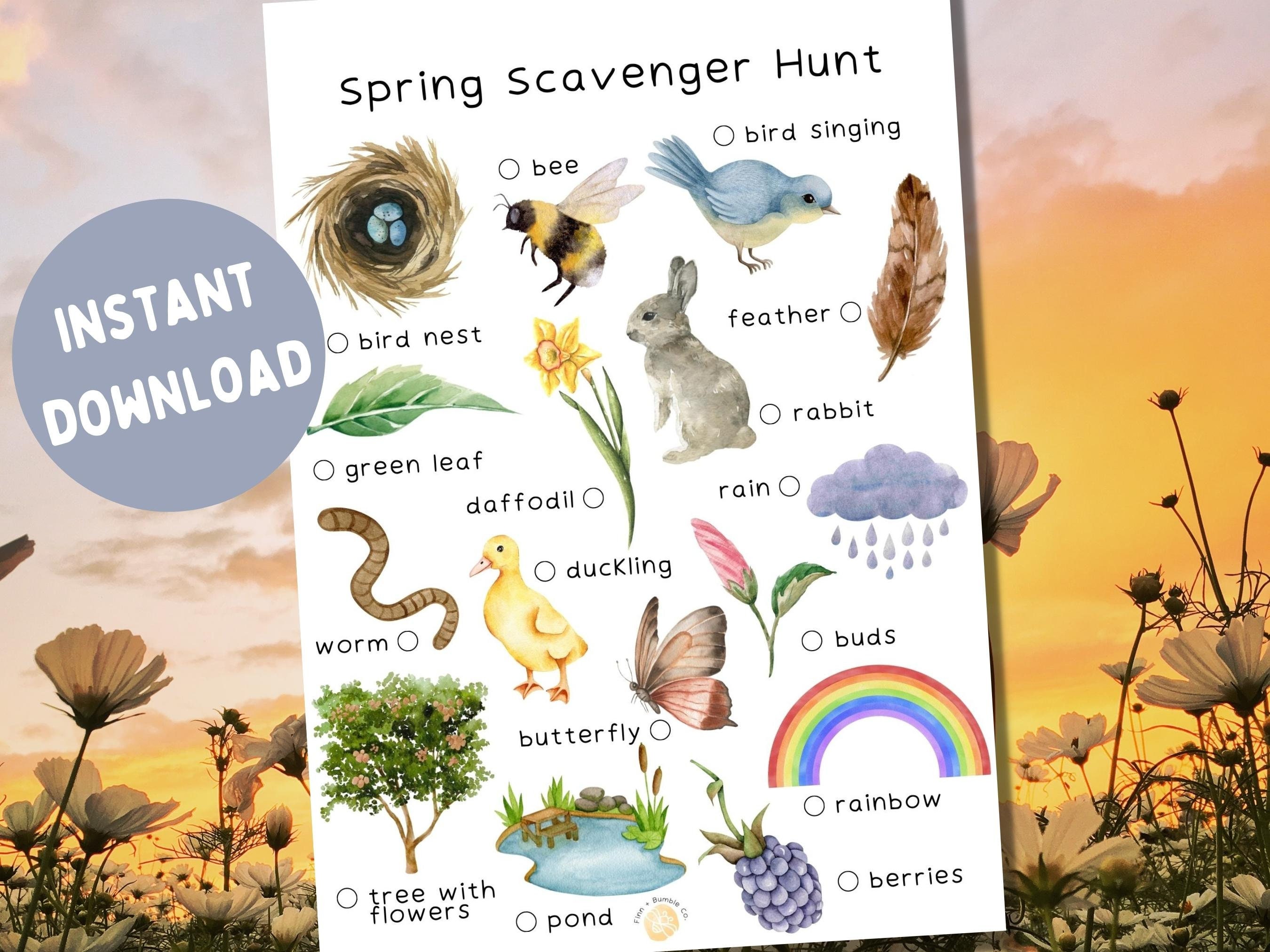Spring Scavenger Hunt | Scavenger Hunt | Seasonal Scavenger | Spring ...