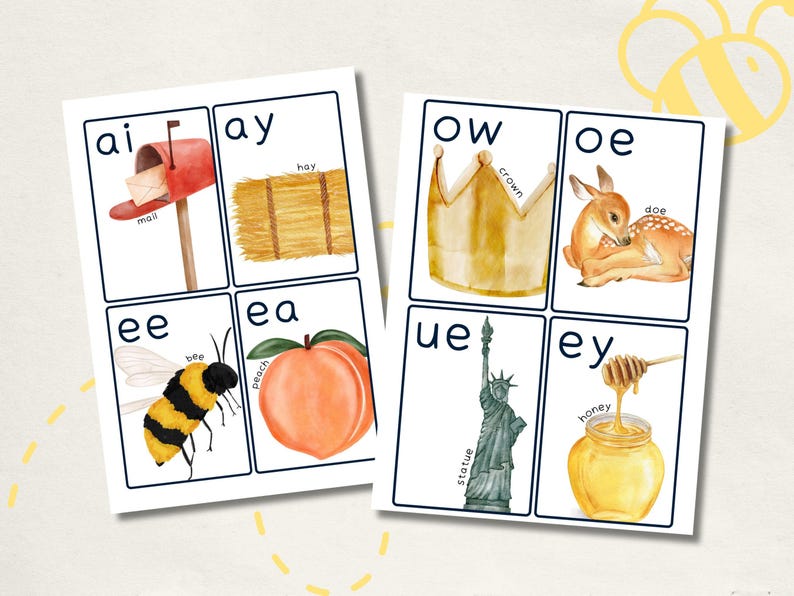Vowel Digraph Flashcards | Vowel Digraphs and Blends | Learn to Read ...