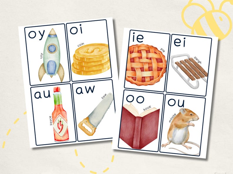 Vowel Digraph Flashcards | Vowel Digraphs and Blends | Learn to Read ...