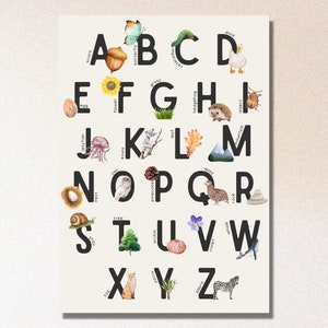 Nature Alphabet Poster ABC Poster Nursery Art Homeschool - Etsy