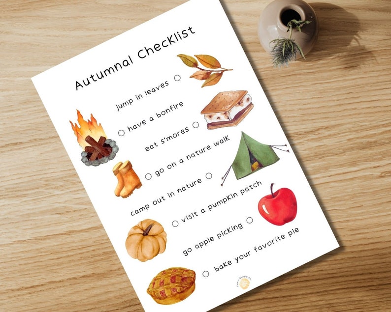 Autumn Checklist | Fall Bucket List Printable | Fall to Do List | Fall ...