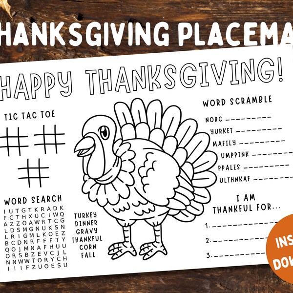 Thanksgiving Placemat - Etsy