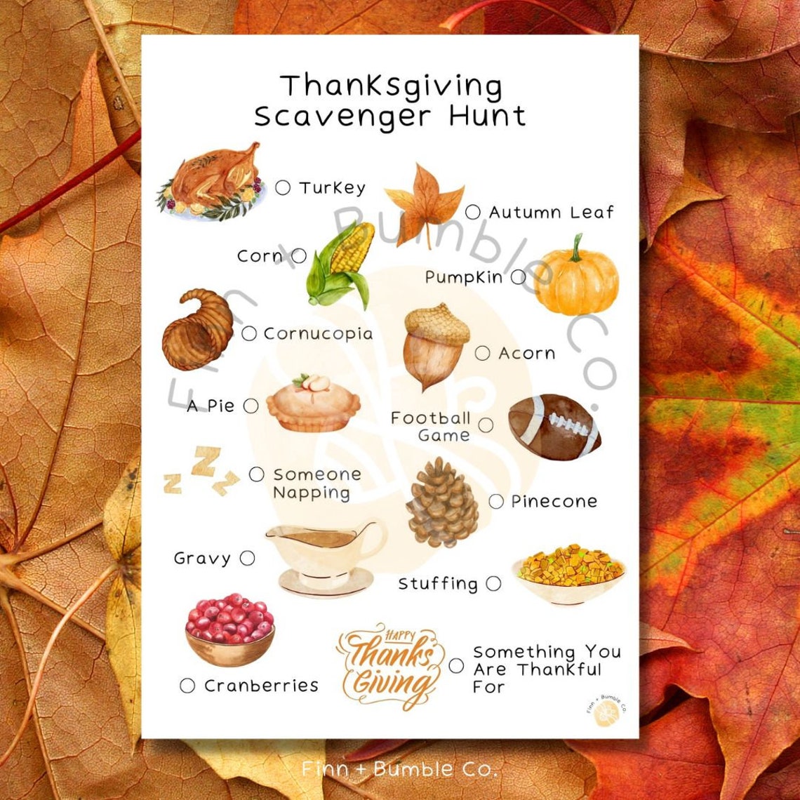 Thanksgiving Scavenger Hunt | Fall Scavenger Hunt | Thanksgiving ...