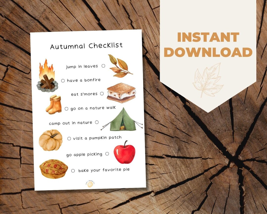 Autumn Checklist | Fall Bucket List Printable | Fall to Do List | Fall ...
