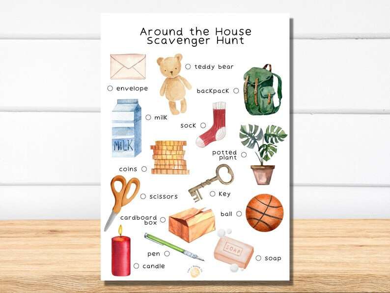 Around the House Scavenger Hunt | Indoor Scavenger Hunt | Indoor ...