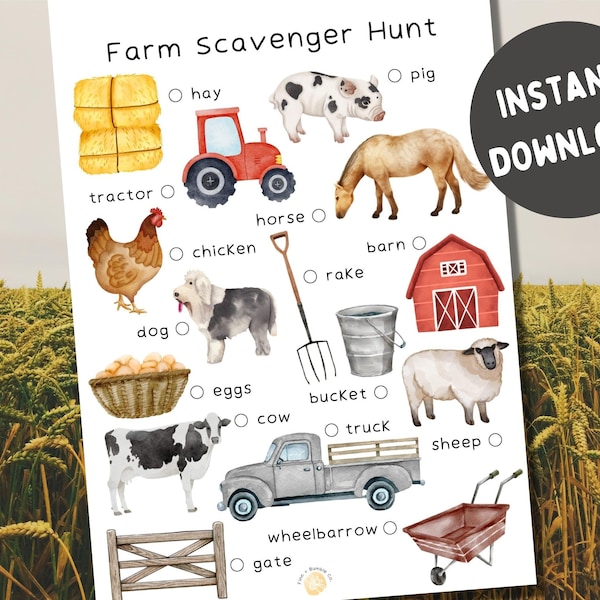 Farm Scavenger Hunt - Etsy