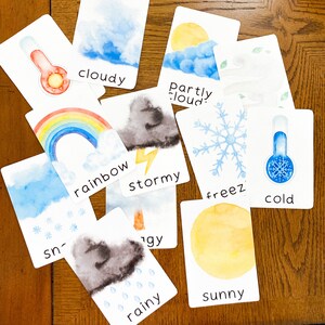 Weather Flashcards | Set of 12 Types of Weather Flashcards | Preschool ...
