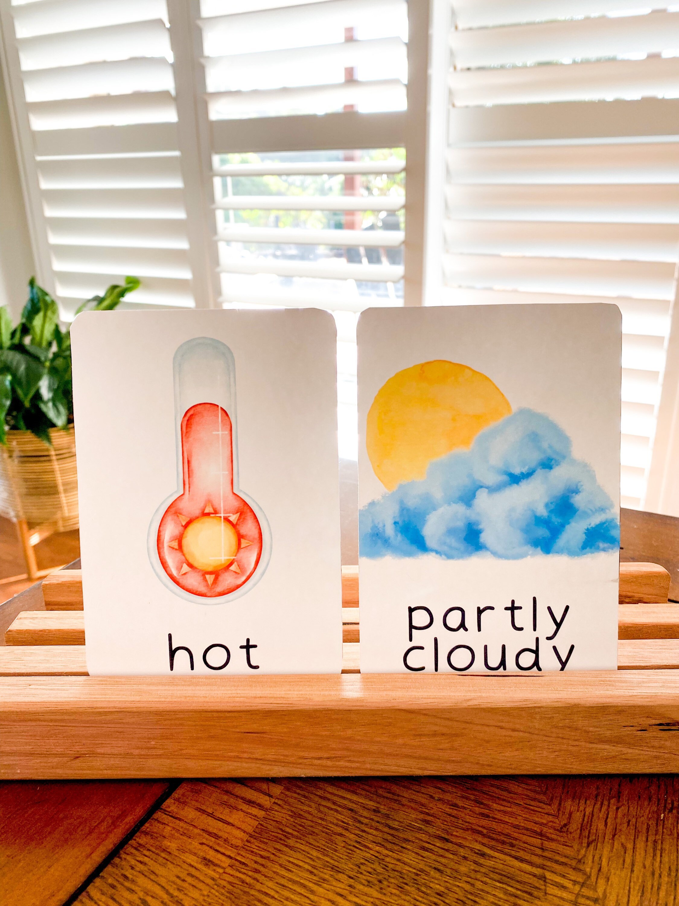 Weather Flashcards Set of 12 Weather Flashcards Preschool - Etsy