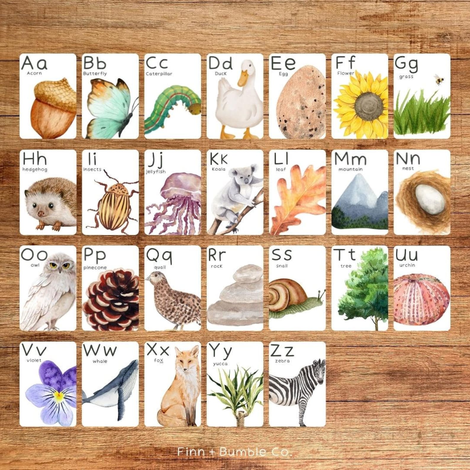 Nature Alphabet Flashcards Alphabet Flashcards ABC - Etsy Australia