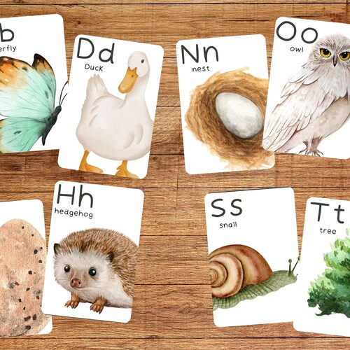 Nature Alphabet Flashcards Alphabet Flashcards ABC - Etsy Australia