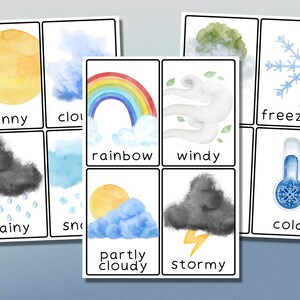 Weather Flashcards | Set of 12 Types of Weather Flashcards | Preschool ...