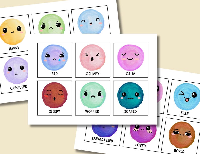 18 Feelings & Emotions Flashcards for Kids | Emotional Literacy Cards ...