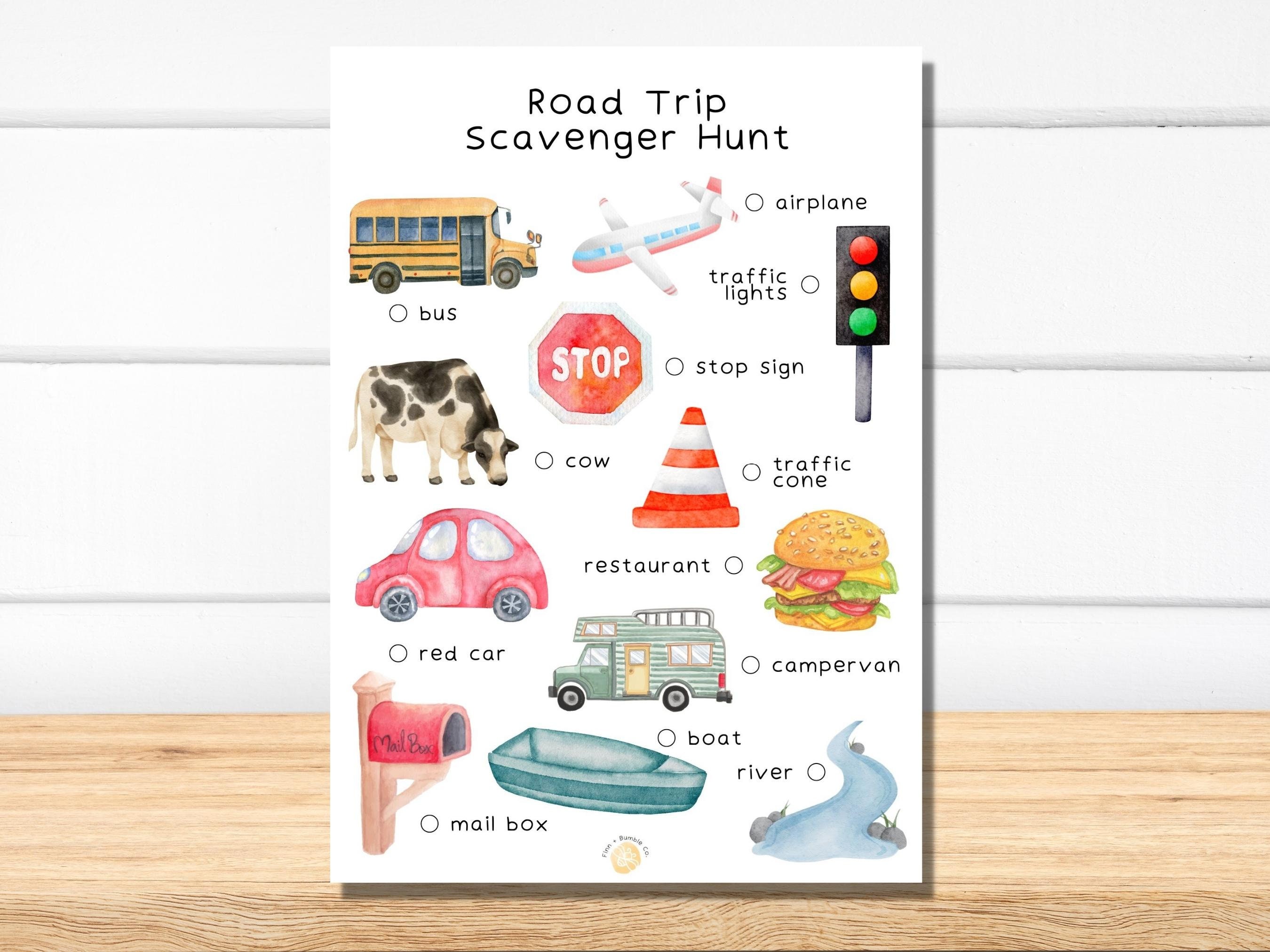 Road Trip Scavenger Hunt | Vacation Scavenger Hunt | Road Trip ...