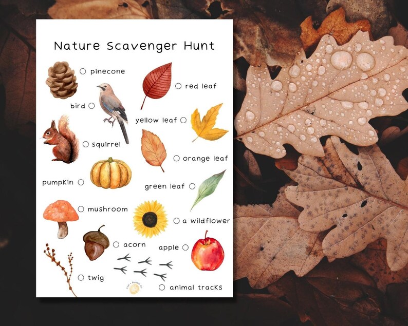 Fall Nature Scavenger Hunt Autumn Nature Scavenger Hunt Fall Activities ...