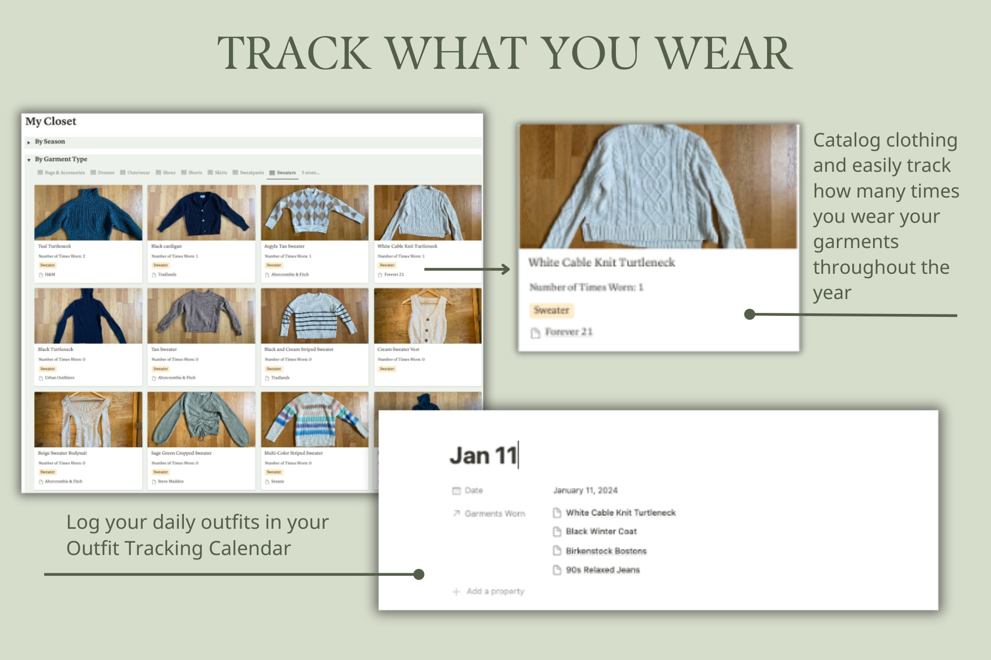 Conscious Consumption Notion Bundle | Financial Tracker, Wardrobe ...
