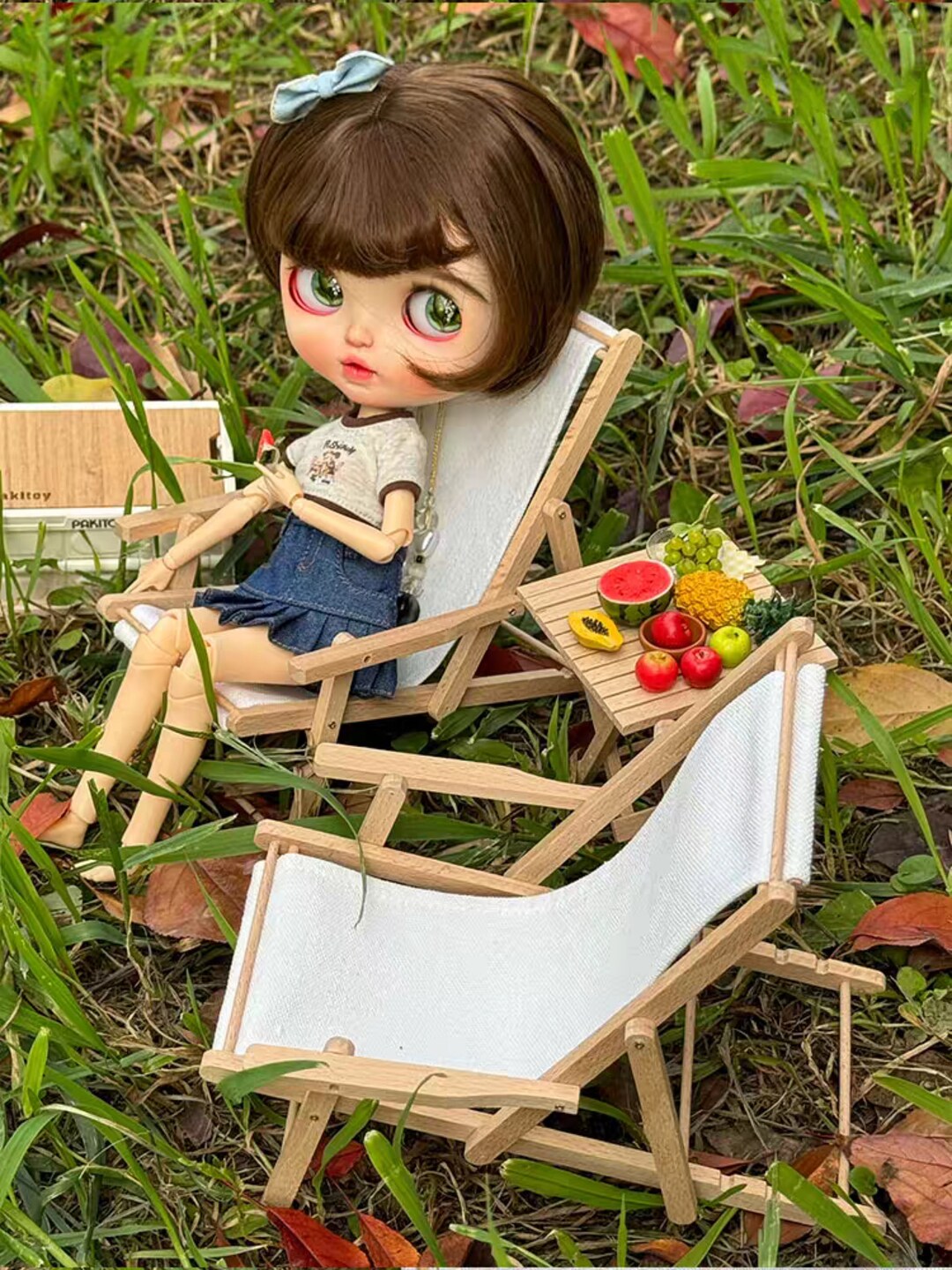 1: 6 Bjd Ob11 Dollhouse Mini Lounge Chair, Beach Chair Blythe Beach ...