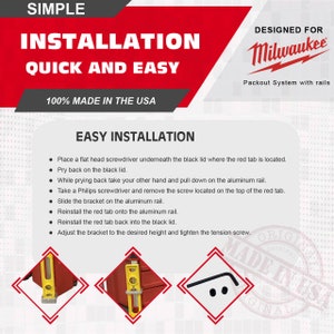 Milwaukee Packout Level Holder, CNC Billet Aluminum Tool Box Organizer ...