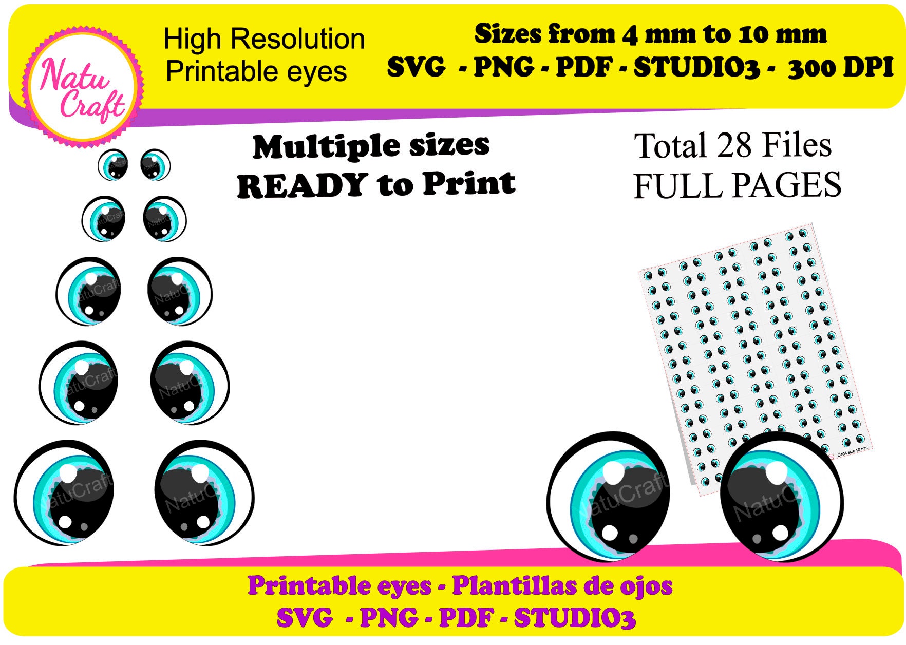 Beautiful Eyes Blue Eyes INSTANT DOWNLOAD D404 - Etsy