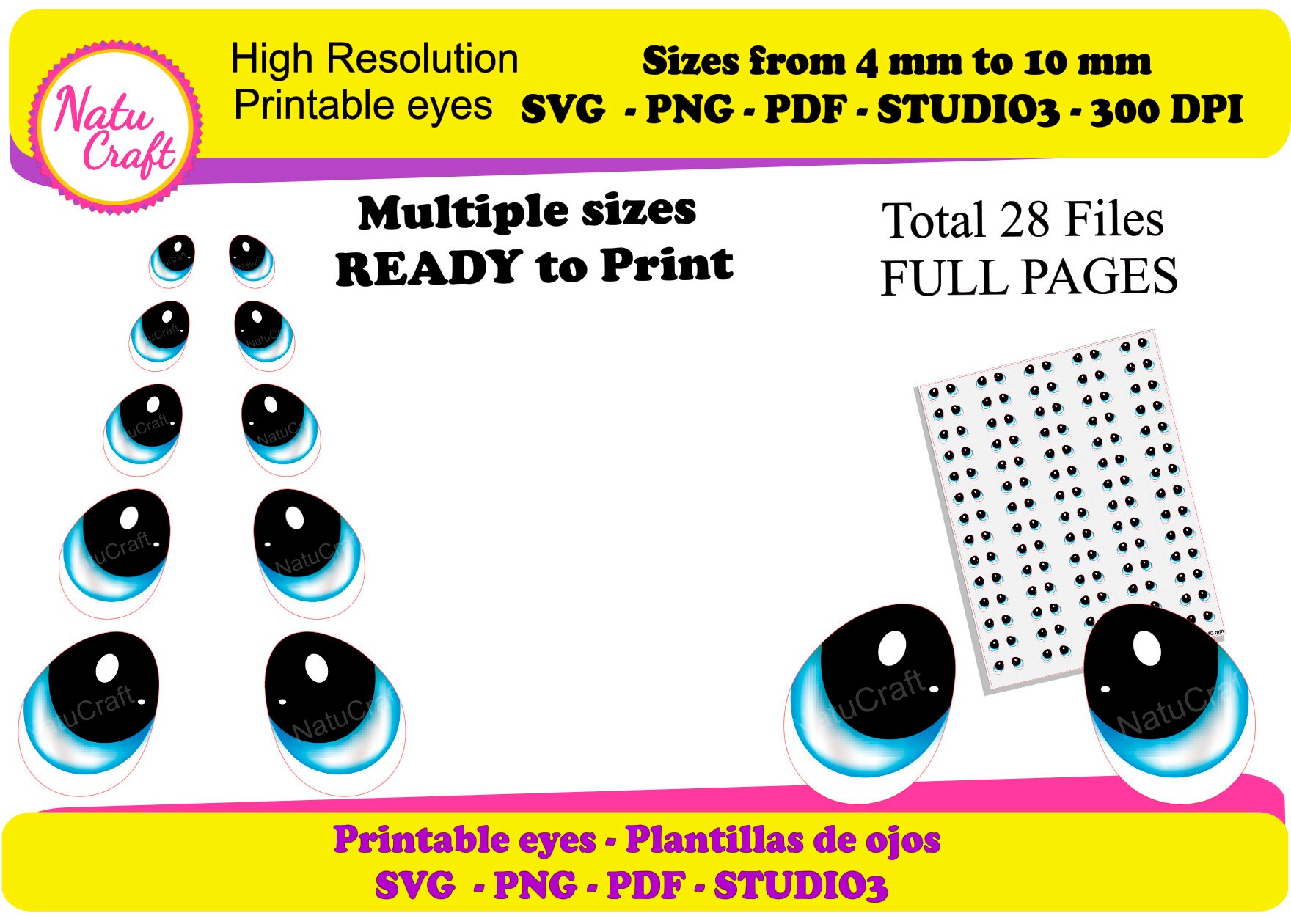 Beautiful Eyes Blue Eyes INSTANT DOWNLOAD D436 - Etsy