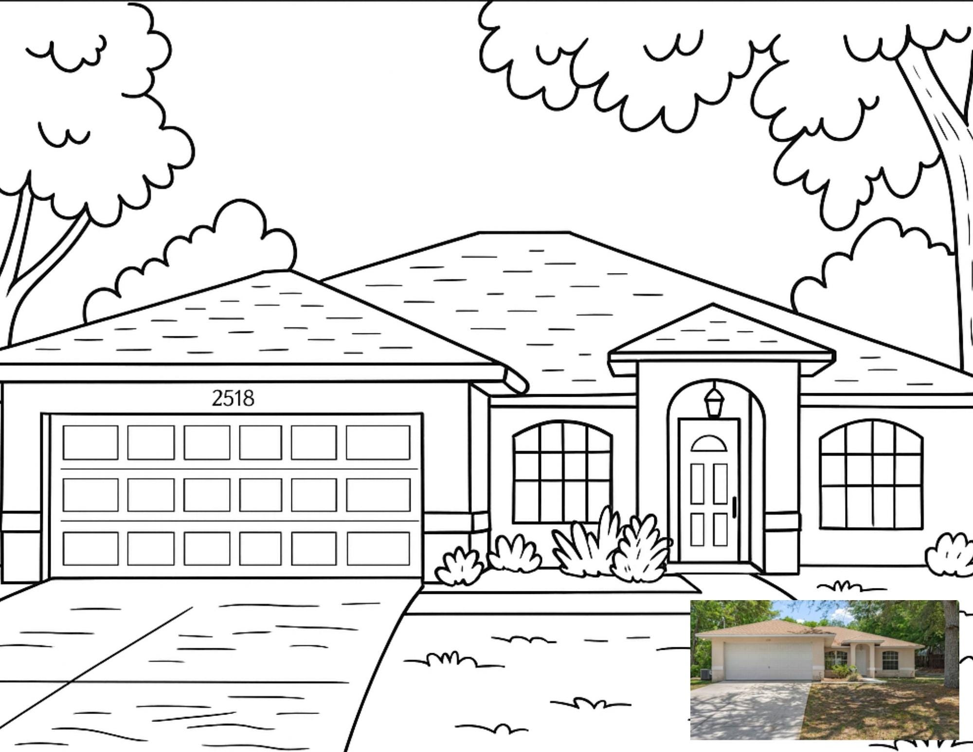 Realtor Open House Coloring Page | Custom Listing Art | 24-hour ...