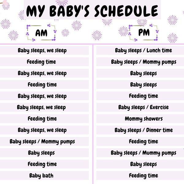 Baby Schedule - Etsy