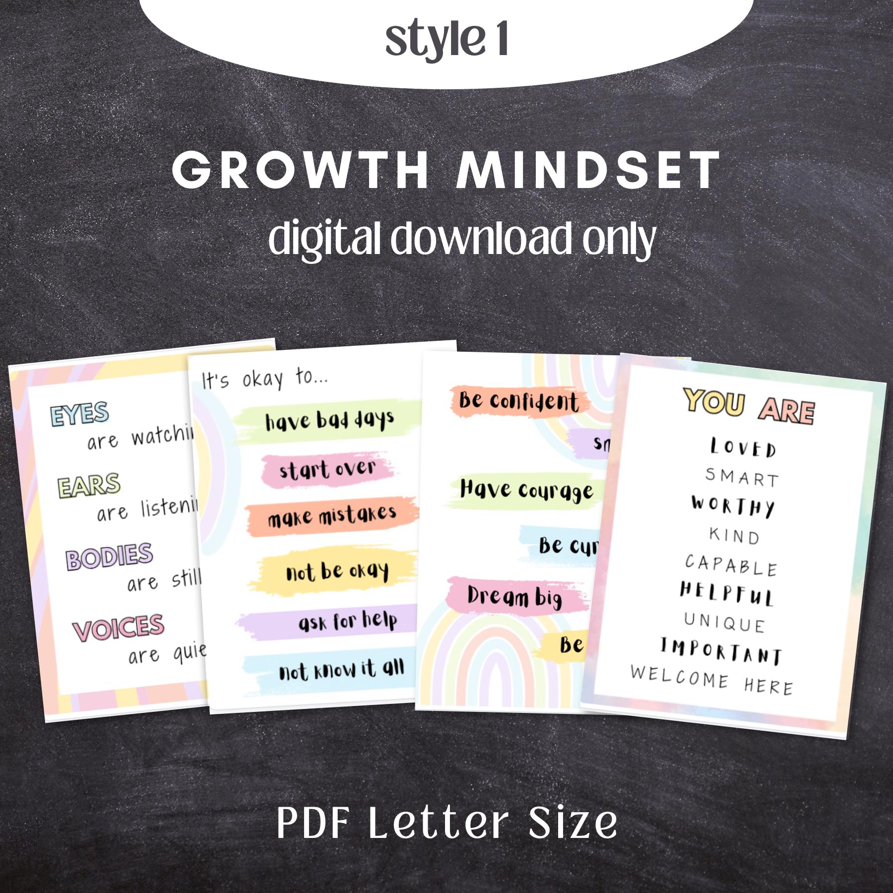 Growth Mindset | Motivational Quotes | Spotty Rainbow | Classroom ...