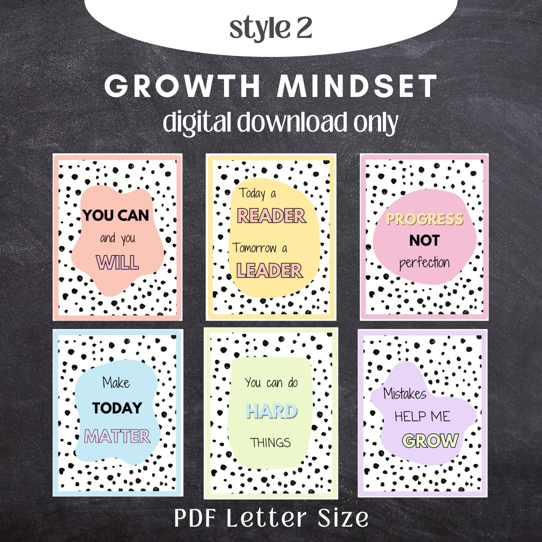 Growth Mindset | Motivational Quotes | Spotty Rainbow | Classroom ...